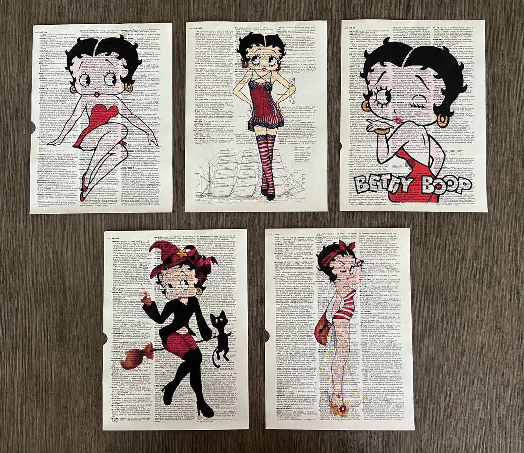 Betty Boop Themed Dictionary Art Prints Set of 5 - Etsy