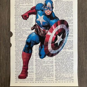Avengers superhero Themed Dictionary Art Prints Set of 6 - Etsy