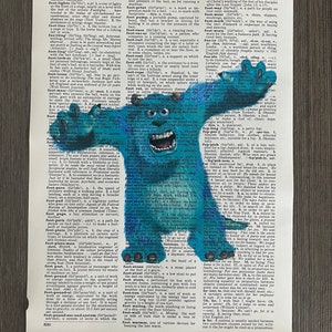 Monsters Inc. movie Themed Dictionary Prints Set of 6 - Etsy