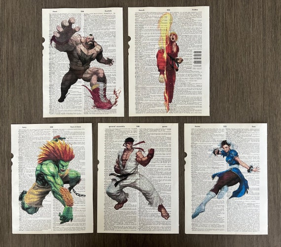 Street Fighter Game Themed Dictionary Prints Set of 5 - Etsy