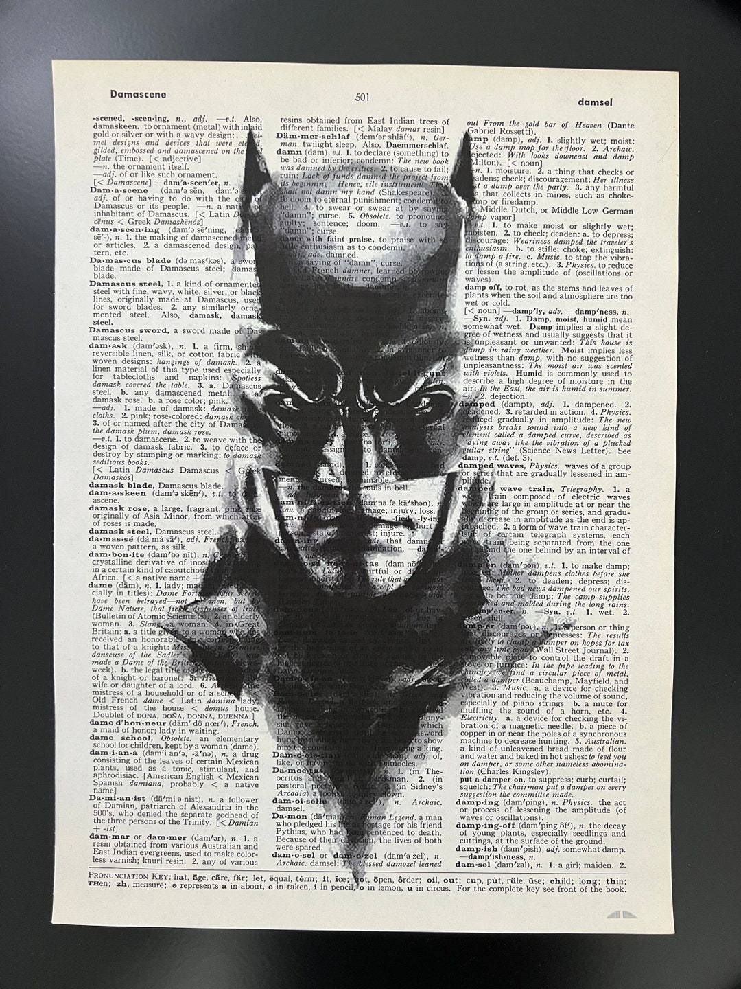 Batman superhero Themed Dictionary Art Print - Etsy