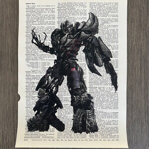 Transformers cartoon Themed Dictionary Art Prints Set of 6 - Etsy