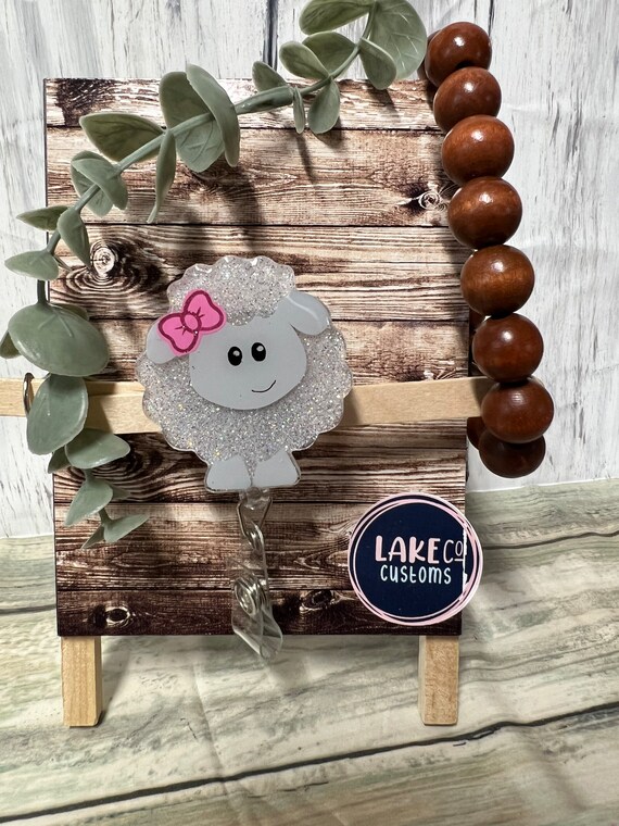 Sheep Badge Reel. Cute Badge Animal Badge Nurse Badge - Etsy