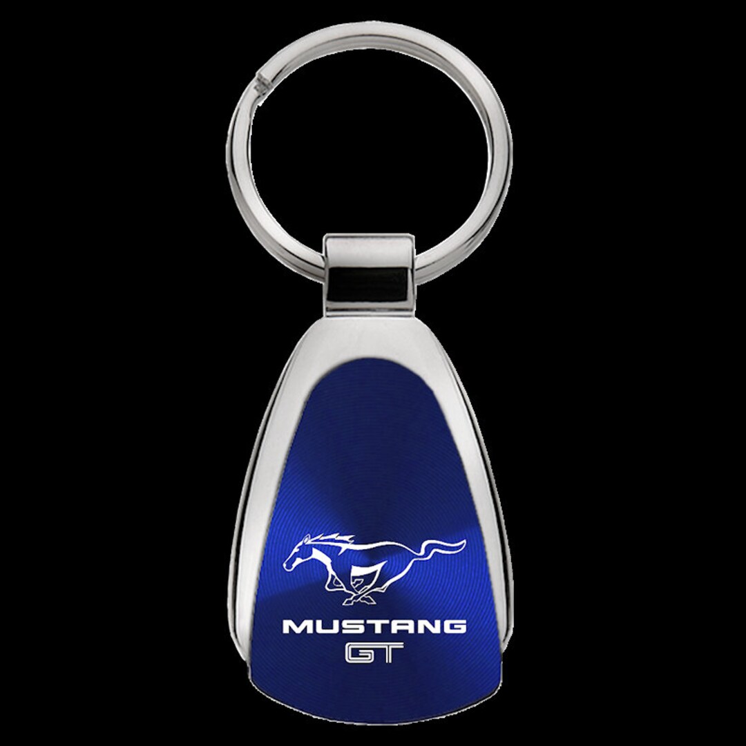 Mustang GT Blue Teardrop Key Fob Logo Key Ring Official Licensed - Etsy