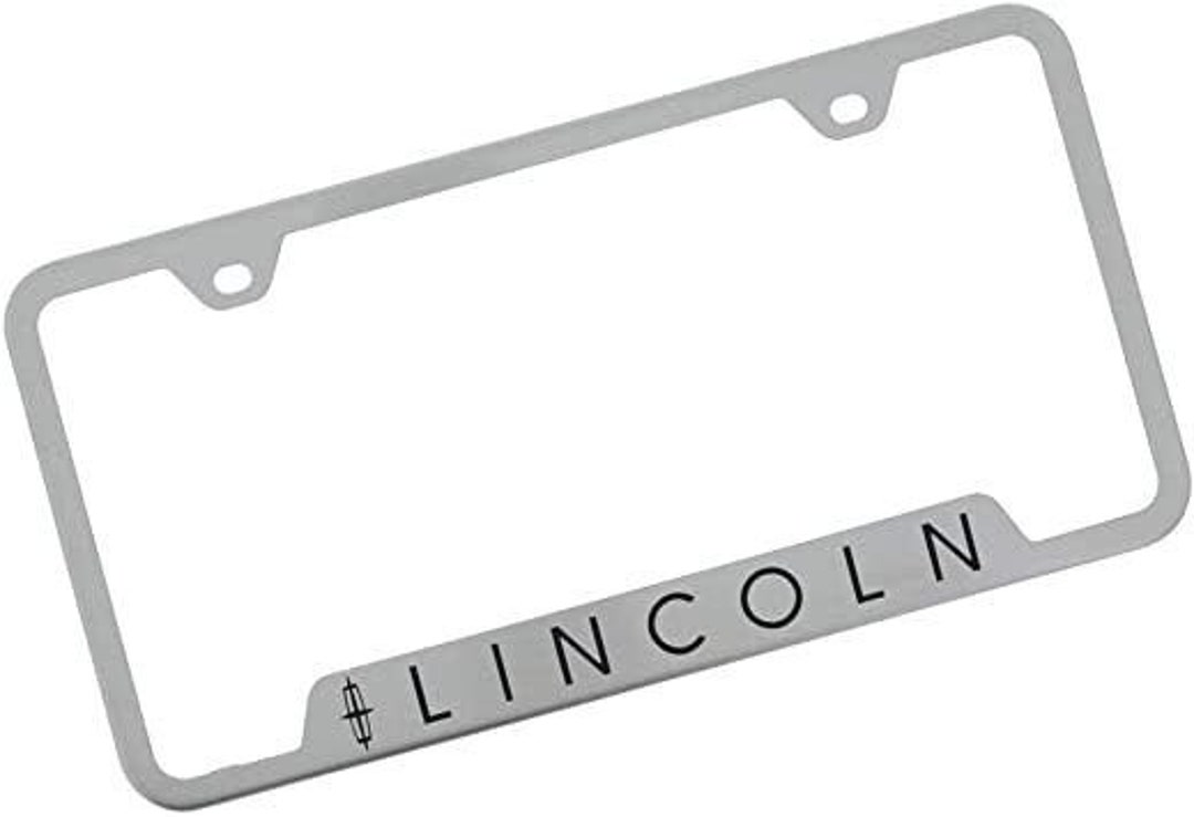 Lincoln Logo Brushed Stainless Cut-out License Plate Frame Official ...