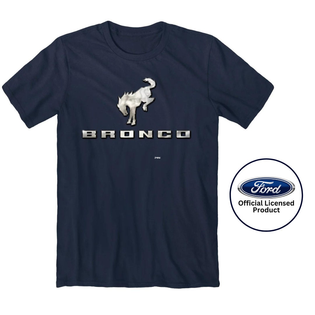 Ford Bronco Script Emblem Logo Graphic T-shirt Navy Blue - Etsy