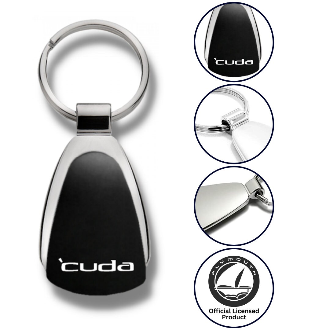 Plymouth Cuda Black Teardrop Logo Key Chain Fob Ring - Etsy