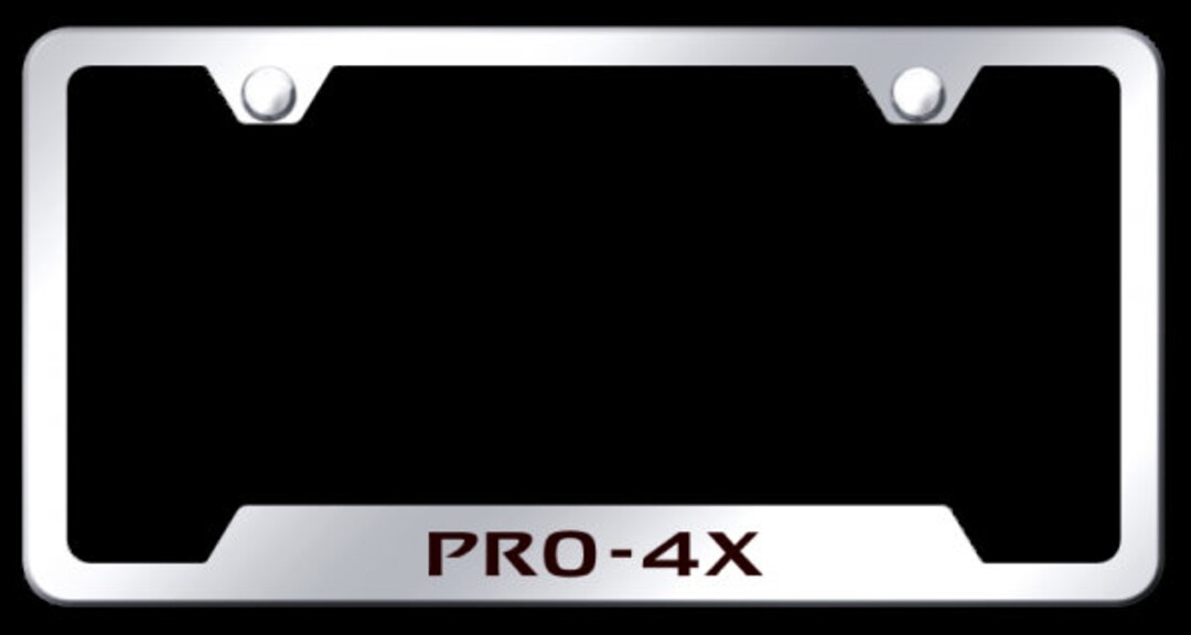 Nissan Pro-4x Logo Mirrored Chrome Notched License Plate Frame Official ...