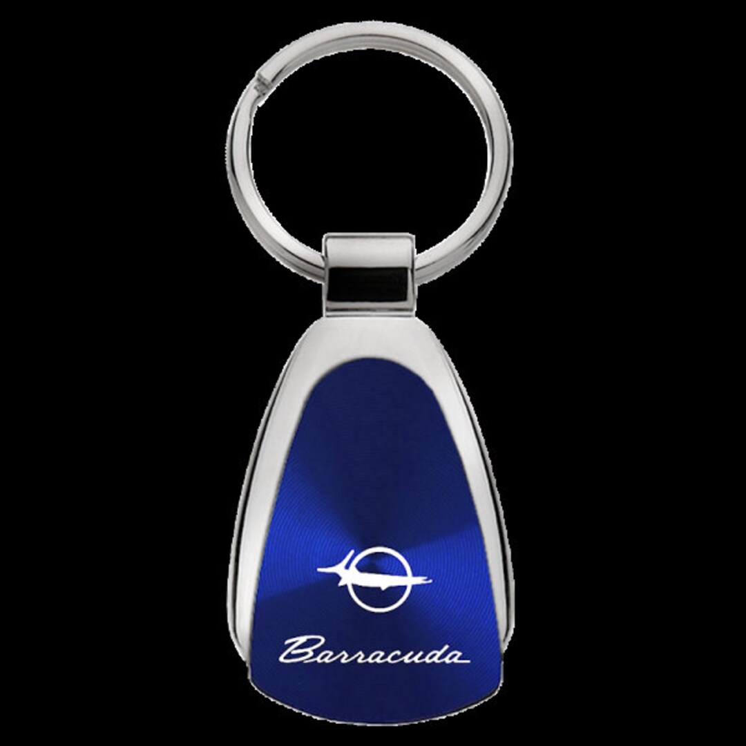 Plymouth Barracuda Logo Blue Teardrop Logo Key Chain Fob Ring ...