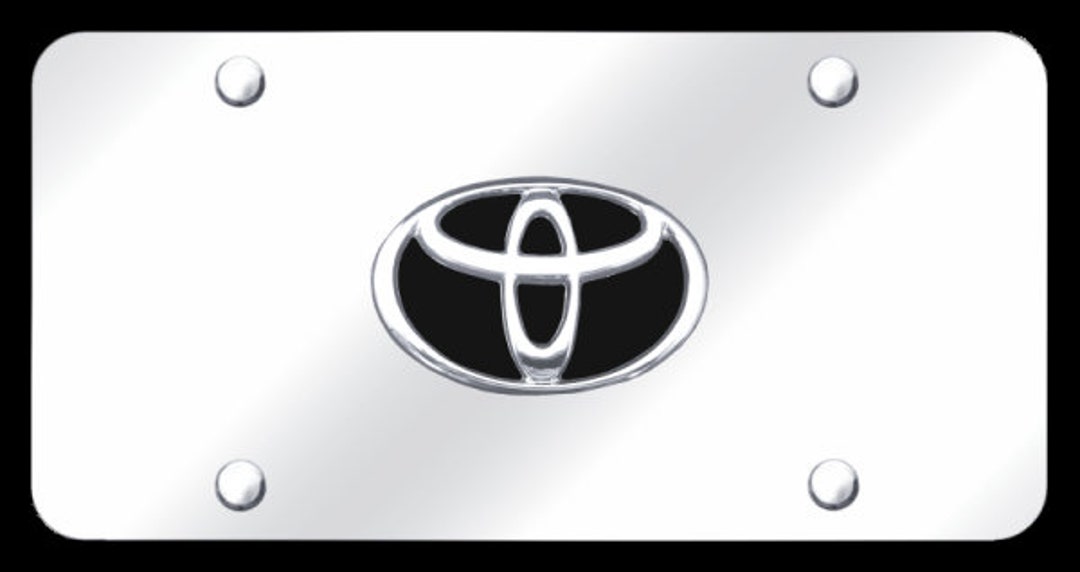 Premium Toyota 3D Logo on Mirror Chrome Finish License Plate Official ...
