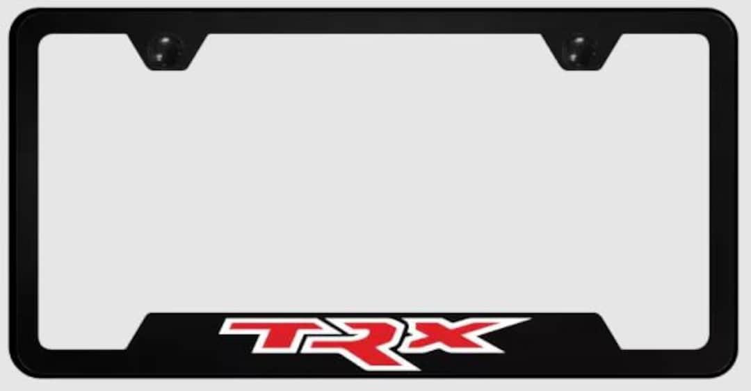 Ram TRX Red Logo Black Polycarbonate License Plate Frame Official ...