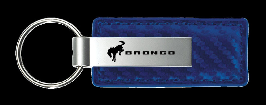 Ford Bronco Blue Carbon Fiber Texture Leather Key Chain Fob - Etsy