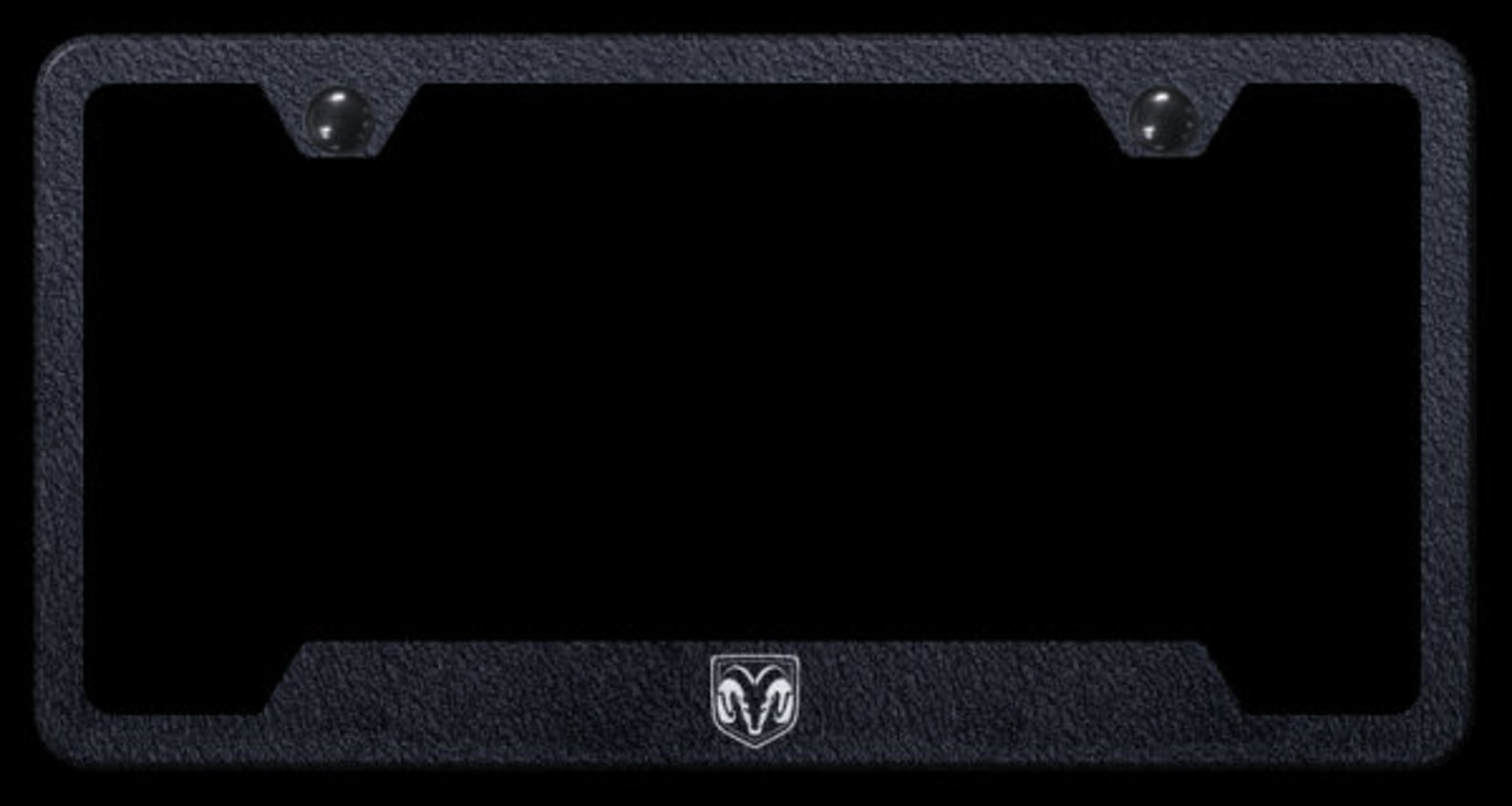 Ram Head Logo Rugged Black Notched License Plate Frame Official ...