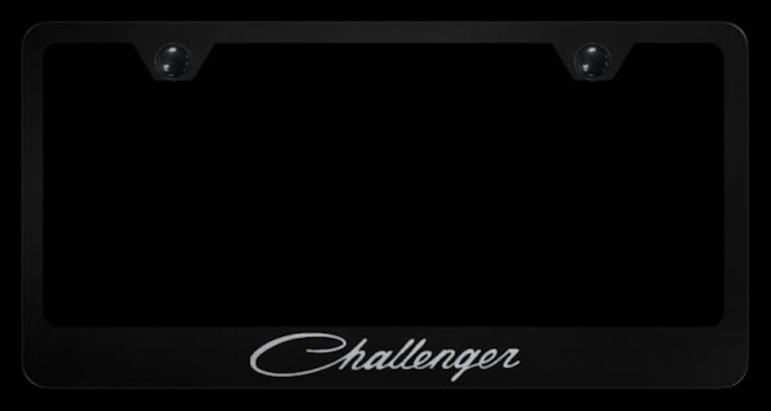 Dodge Challenger Black Laser Etched Logo License Plate Frame Official ...