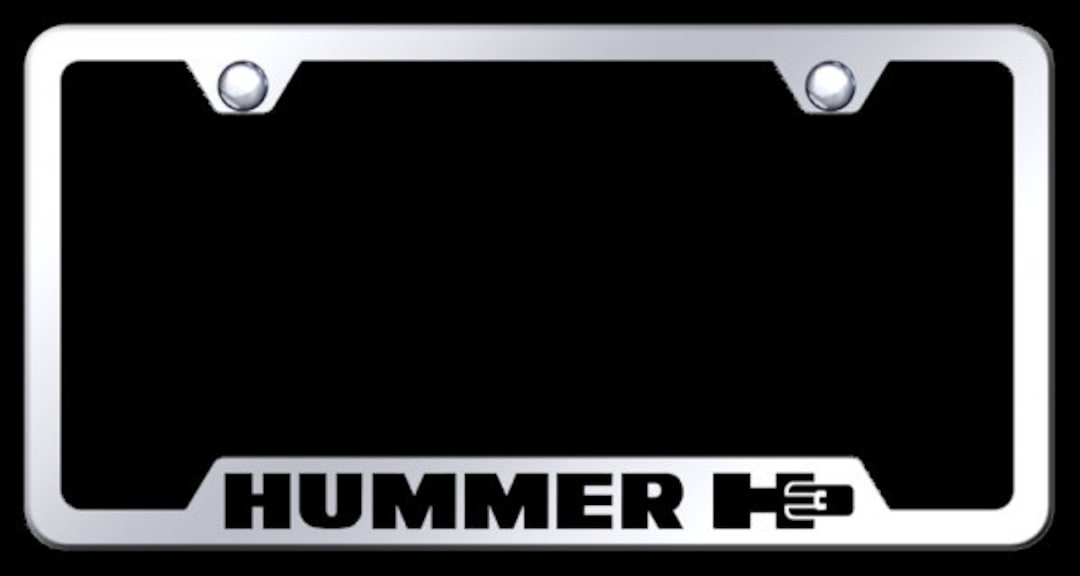 Hummer H3 Logo Mirrored Chrome Notched License Plate Frame Official ...