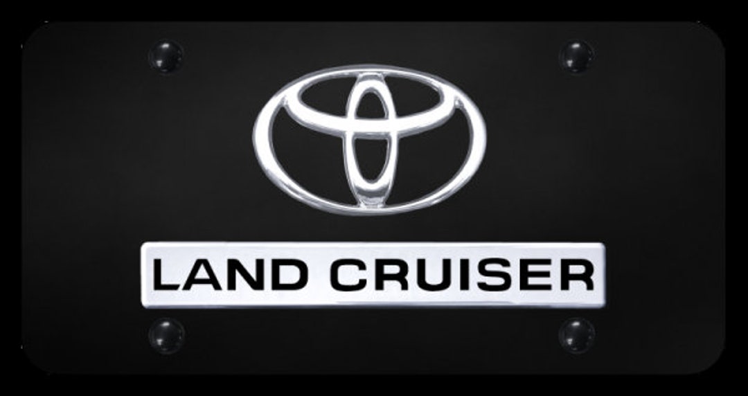 Toyota Land Cruiser 3D Chrome Logo Black License Plate Official ...