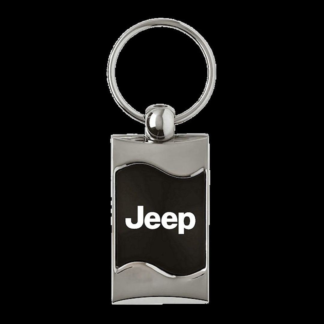 Jeep Logo Black Rectangular Wave Key Chain Ring Fob Official - Etsy