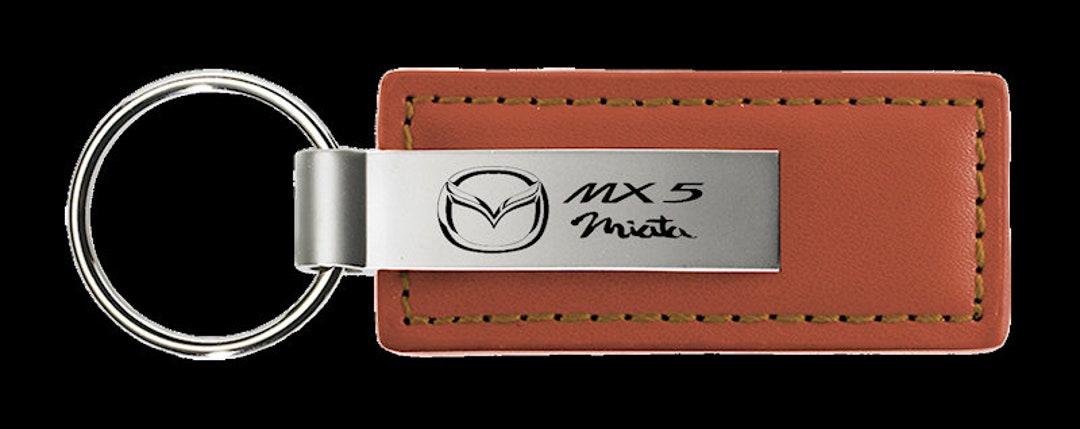 Mazda Miata MX 5 Brown Leather Authentic Logo Key Chain Official ...