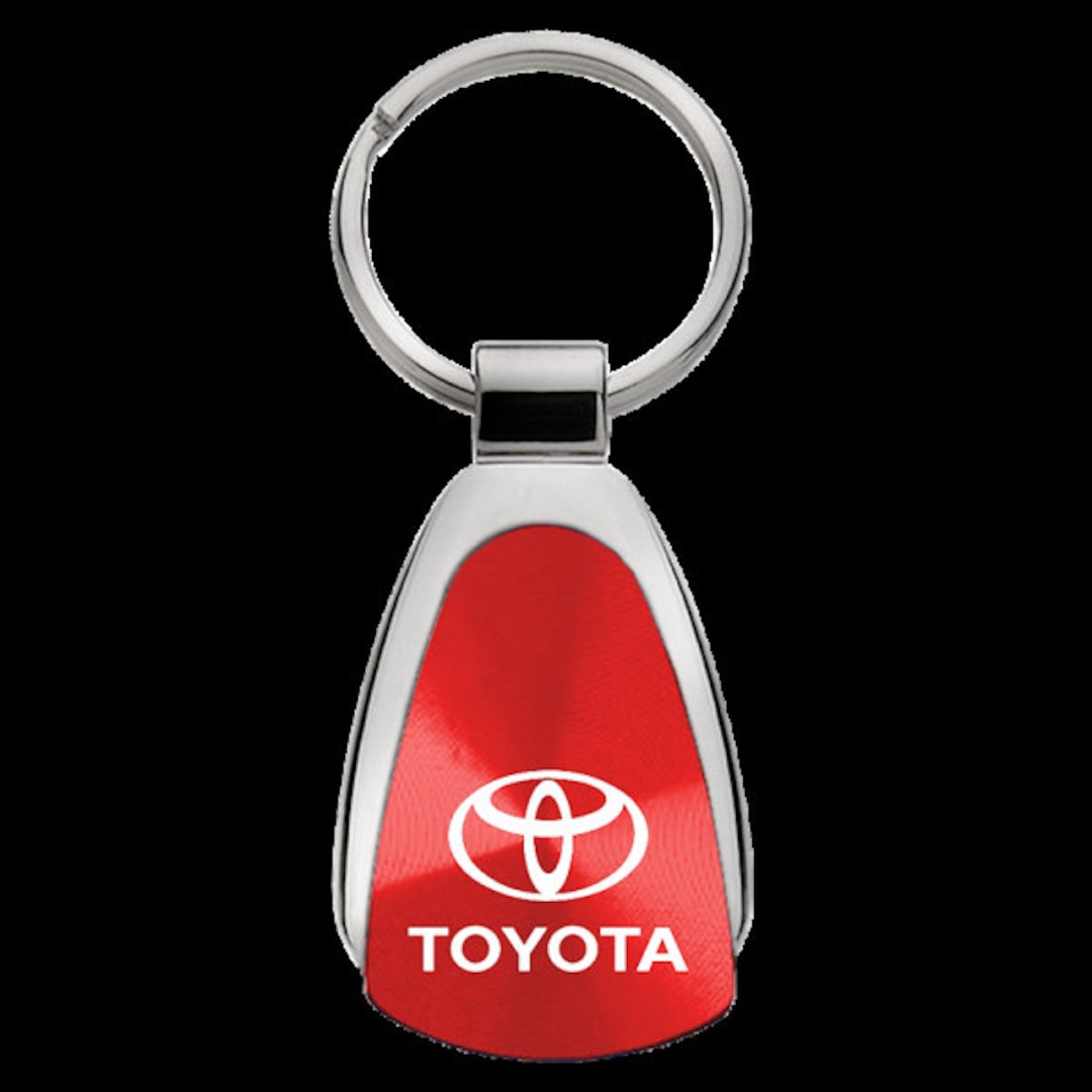 Toyota Logo Red Teardrop Authentic Logo Key Chain Fob Ring Officially ...