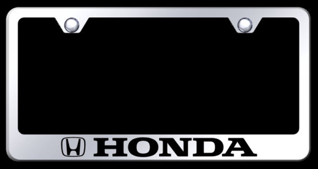 Honda Laser Etched Logo Mirrored Chrome License Plate Frame Official ...