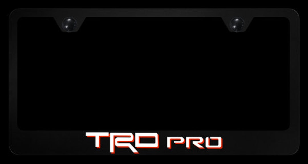 Toyota TRD Pro Black UV Print Polycarbonate License Plate Frame ...