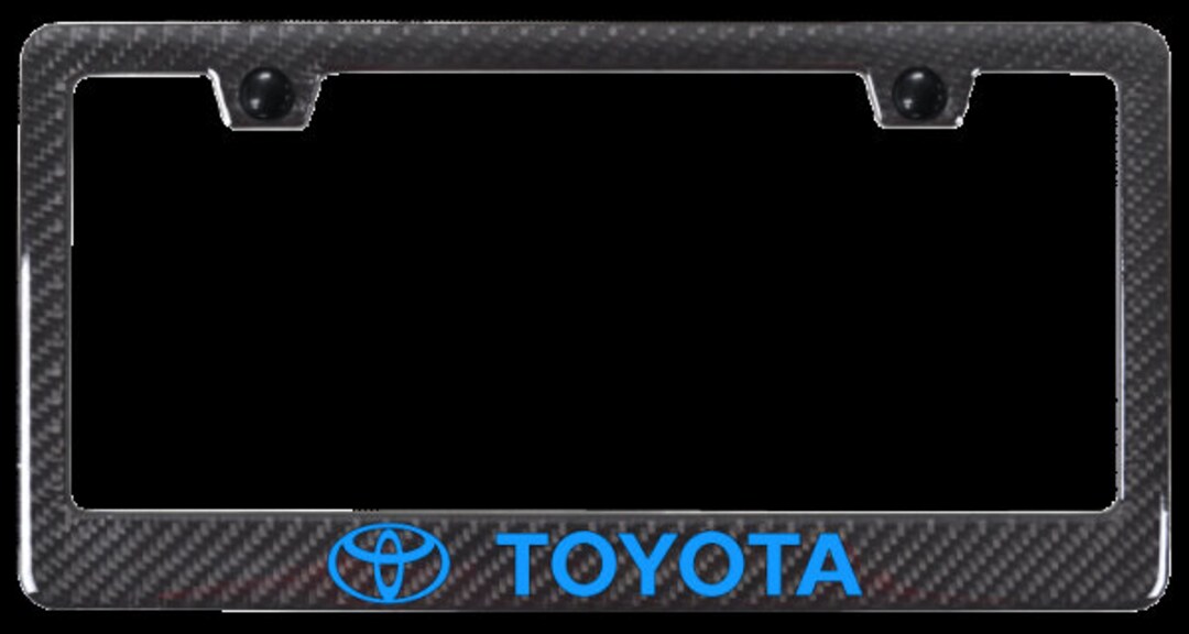 Toyota Blue Logo Black ABS Carbon Fiber License Plate Frame Official ...