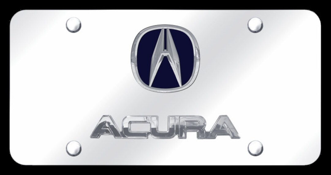 Acura Dual Chrome/blue Logo on Mirrored Chrome License Plate Official ...