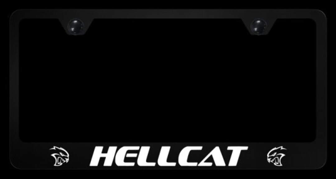 Mopar Hellcat White Logo Polycarbonate License Plate Frame Official ...