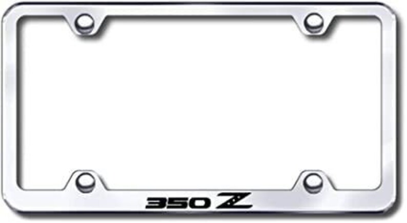 Nissan 350Z Laser Etched Logo Mirror Chrome License Plate Frame ...