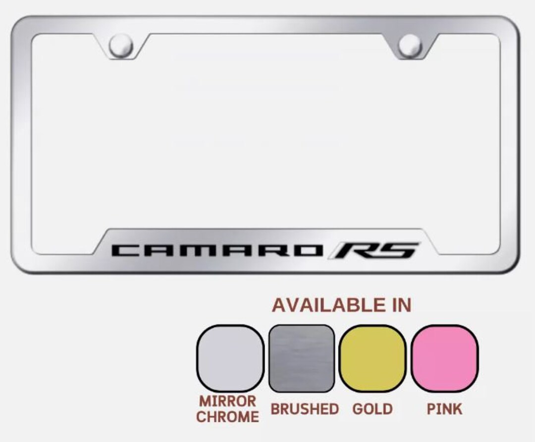 Chevrolet Camaro RS Laser Etched Notched License Plate Frame Official ...