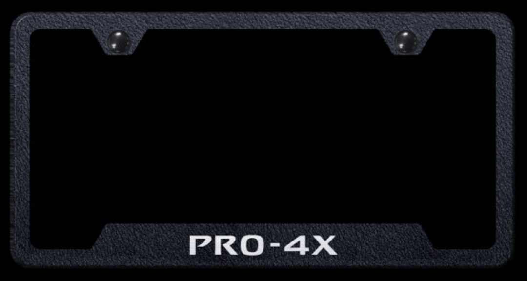 Nissan Pro-4x Logo Black Cut-out Notched License Plate Frame Official ...