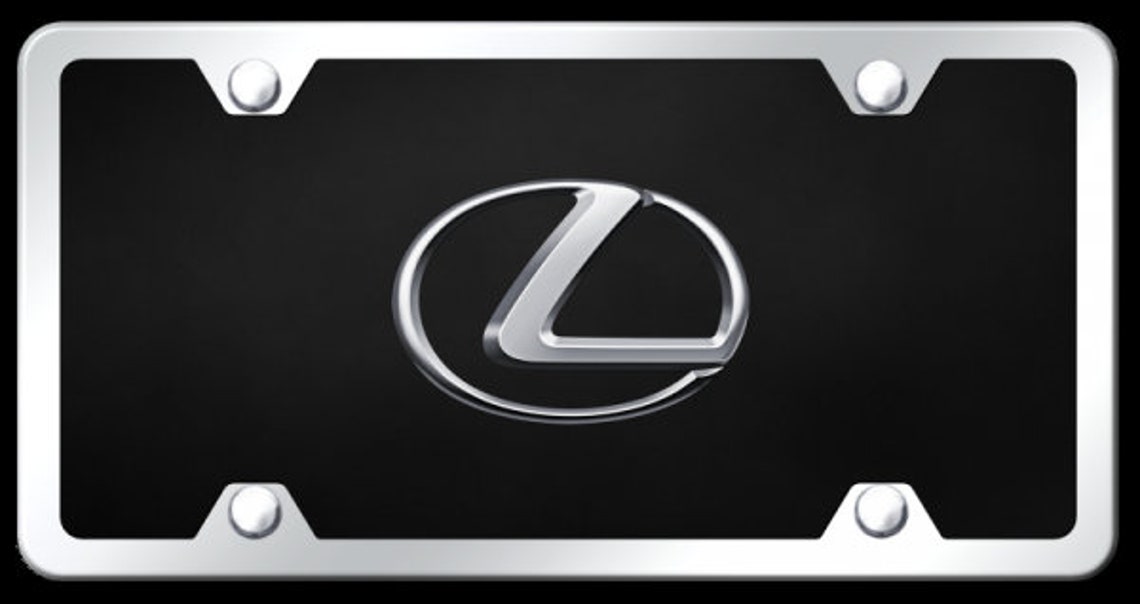 Lexus Logo Chrome on Black Acrylic Kit License Plate Frame Official ...