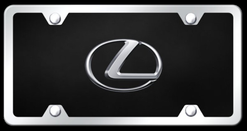Lexus Logo Chrome on Black Acrylic Kit License Plate Frame Official ...
