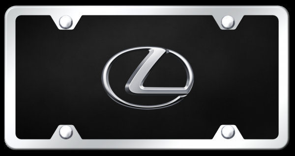 Lexus Logo Chrome on Black Acrylic Kit License Plate Frame Official ...