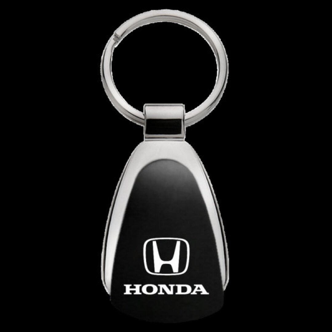 Honda Black Teardrop Authentic Logo Key Chain Fob Ring Officially ...