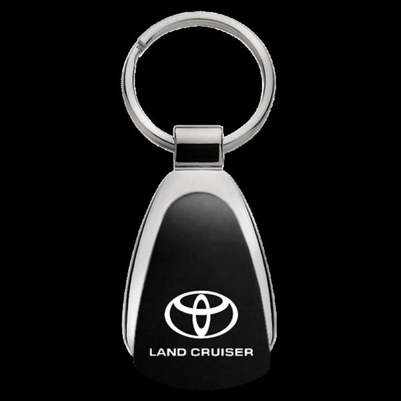 Toyota Land Cruiser Logo Black Teardrop Key Chain Fob Ring Officially ...