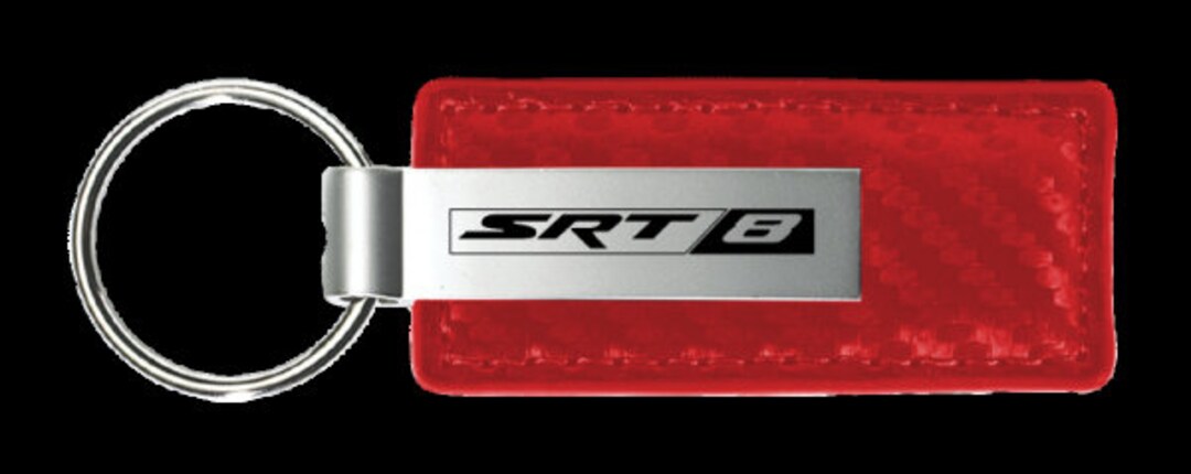 Dodge SRT-8 Red Carbon Fiber Texture Leather Key Chain Fob Official ...
