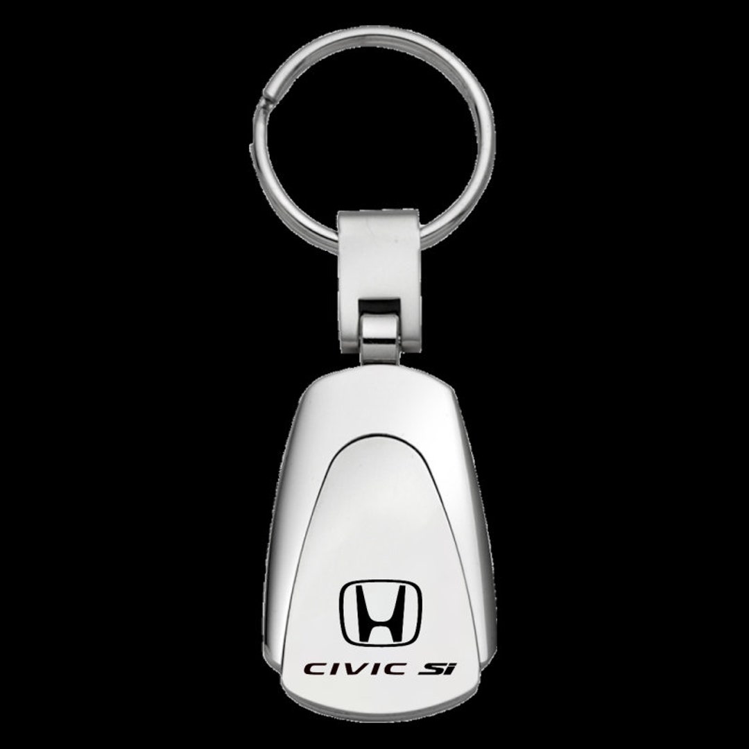 Honda Civic SI Chrome Teardrop Key Fob Logo Key Chain Key Ring Official ...