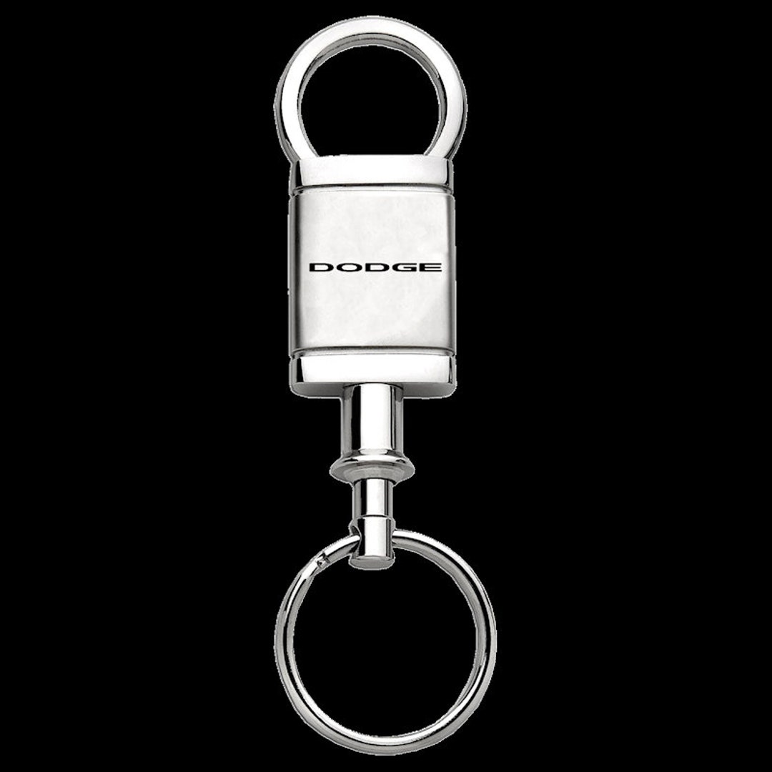Dodge Satin Chrome Classic Valet Fob Logo Key Chain Key Ring Official ...
