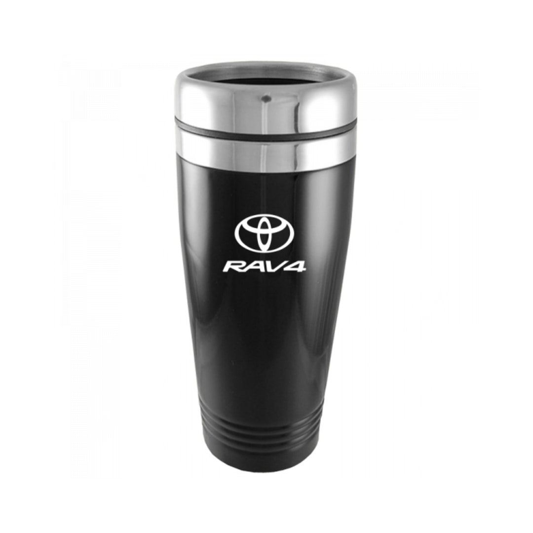 Toyota RAV4 Logo Black 16oz Stainless Steel Tumbler Travel Mug Official ...
