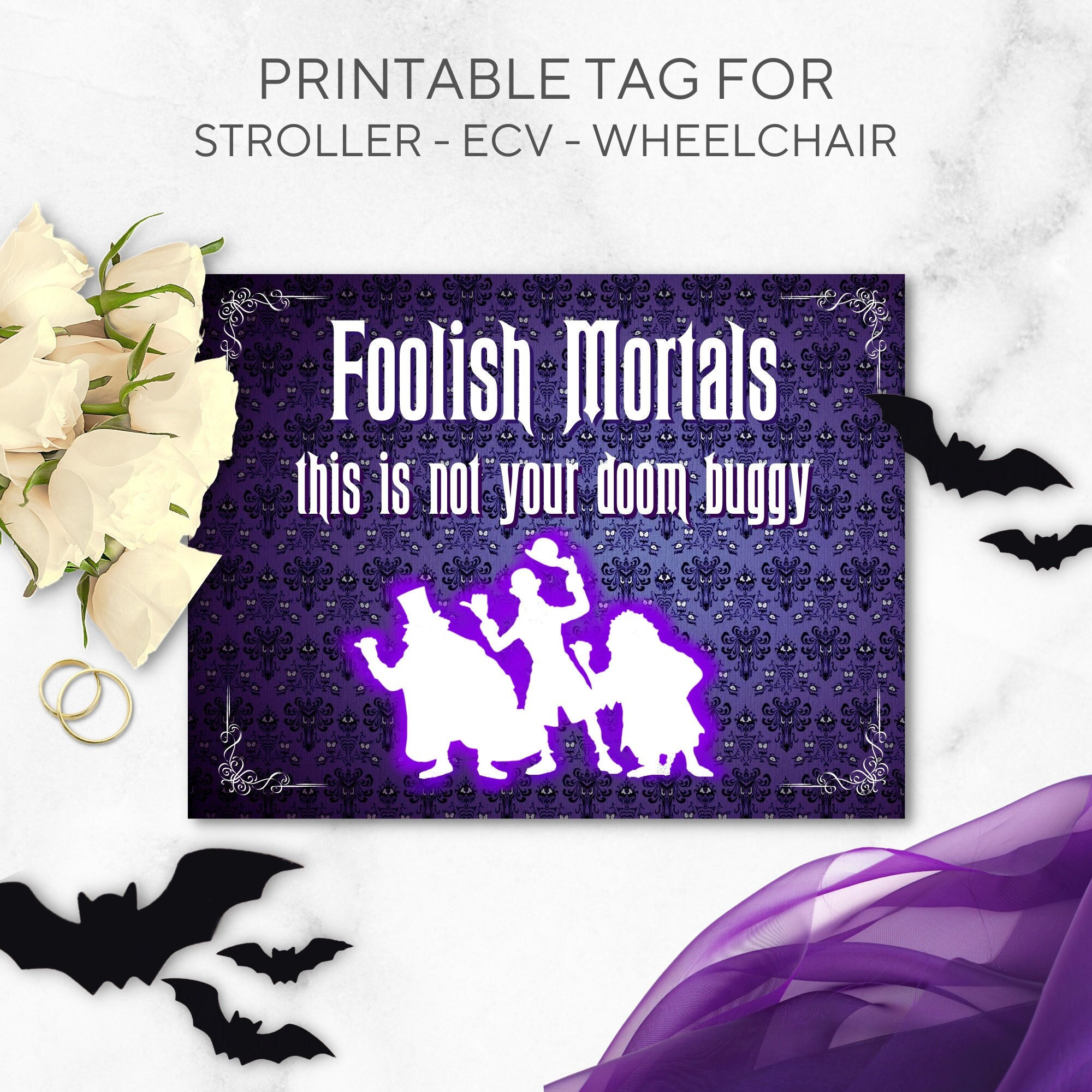 Printable Stroller and ECV Tag | Wheelchair Signs | Haunted Mansion - Etsy