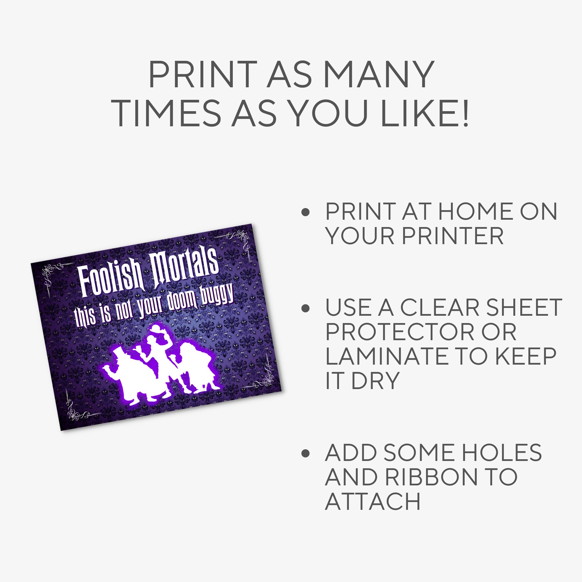 Printable Stroller and ECV Tag | Wheelchair Signs | Haunted Mansion - Etsy