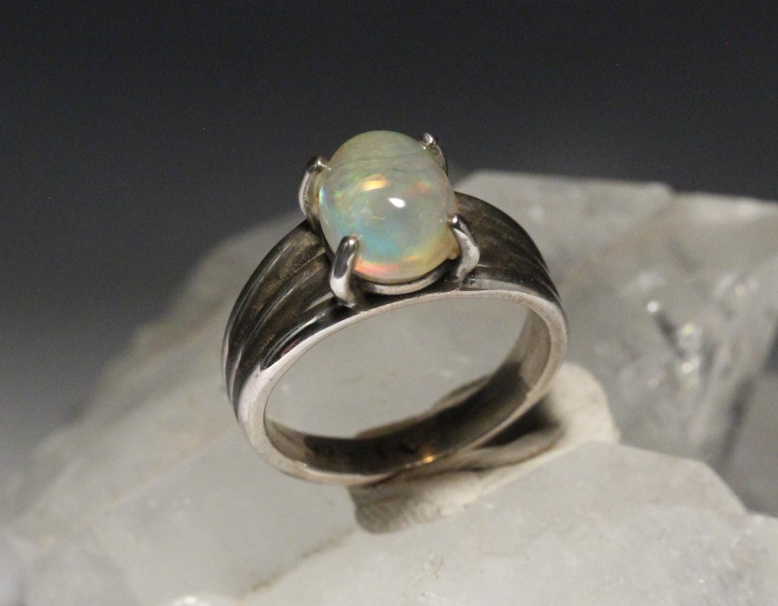 Mexican Contra Luz Opal ! Set in Silver Ring - Etsy