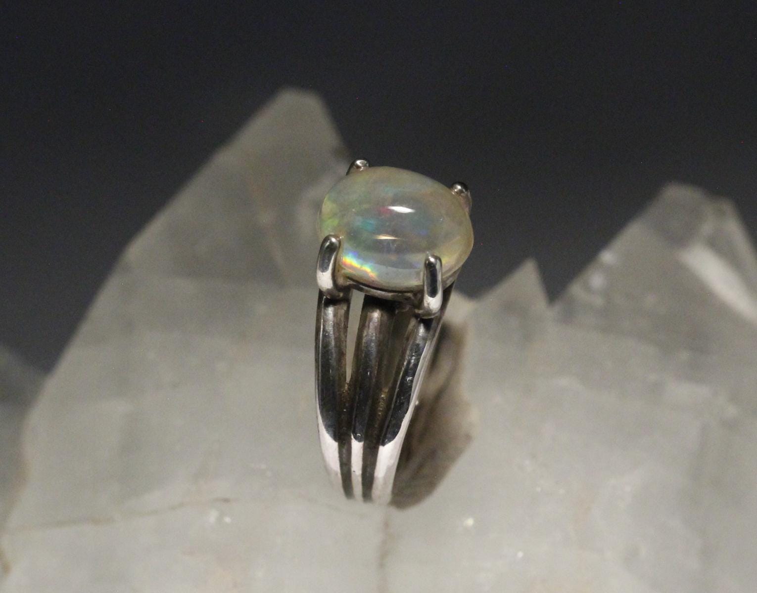 Mexican Contra Luz Opal ! Set in Silver Ring - Etsy