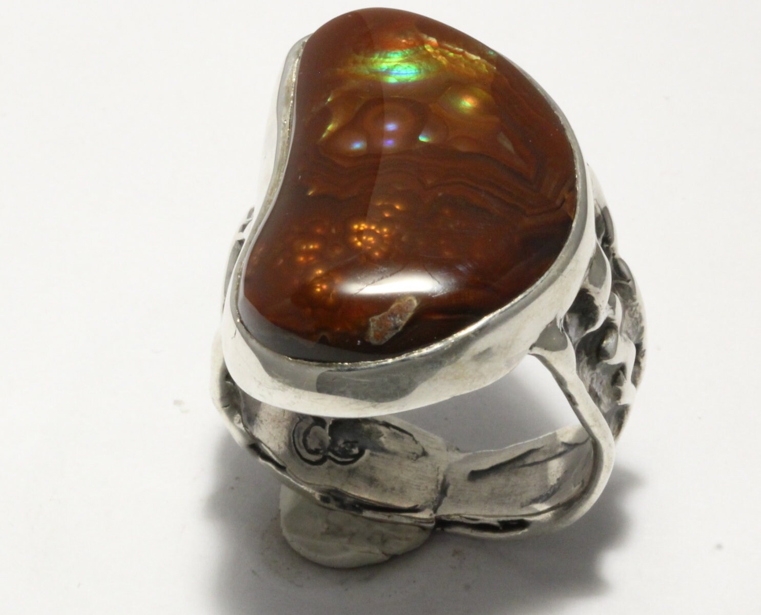 Colorful Magic Mexican Fire Agate Silver Ring Size 11.5 - Etsy