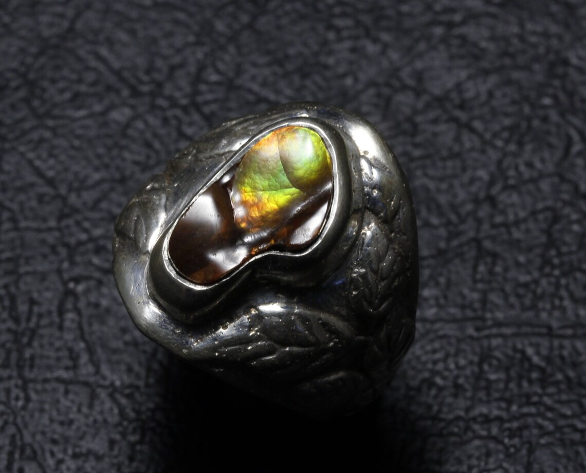 Autum Leaves Hand Carved Fire Agate Silver Ring - Etsy
