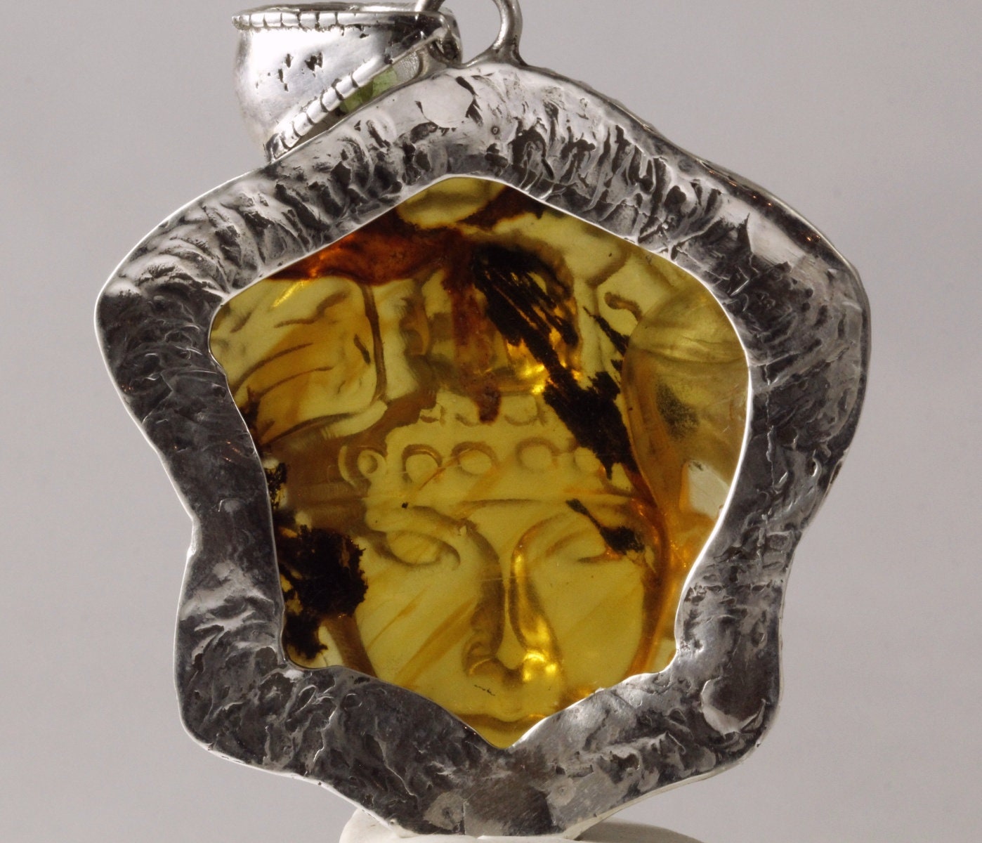 Zapotec Warrior Carved in Amber Set in Sterling Silver Pendant - Etsy