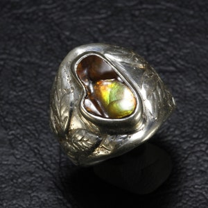 Autum Leaves Hand Carved Fire Agate Silver Ring - Etsy