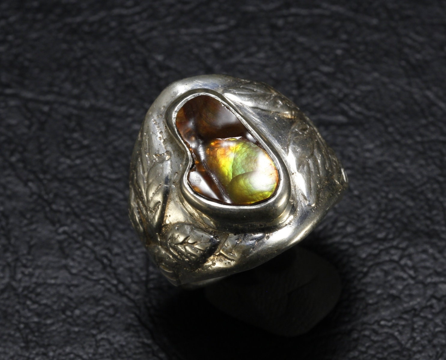 Autum Leaves Hand Carved Fire Agate Silver Ring - Etsy