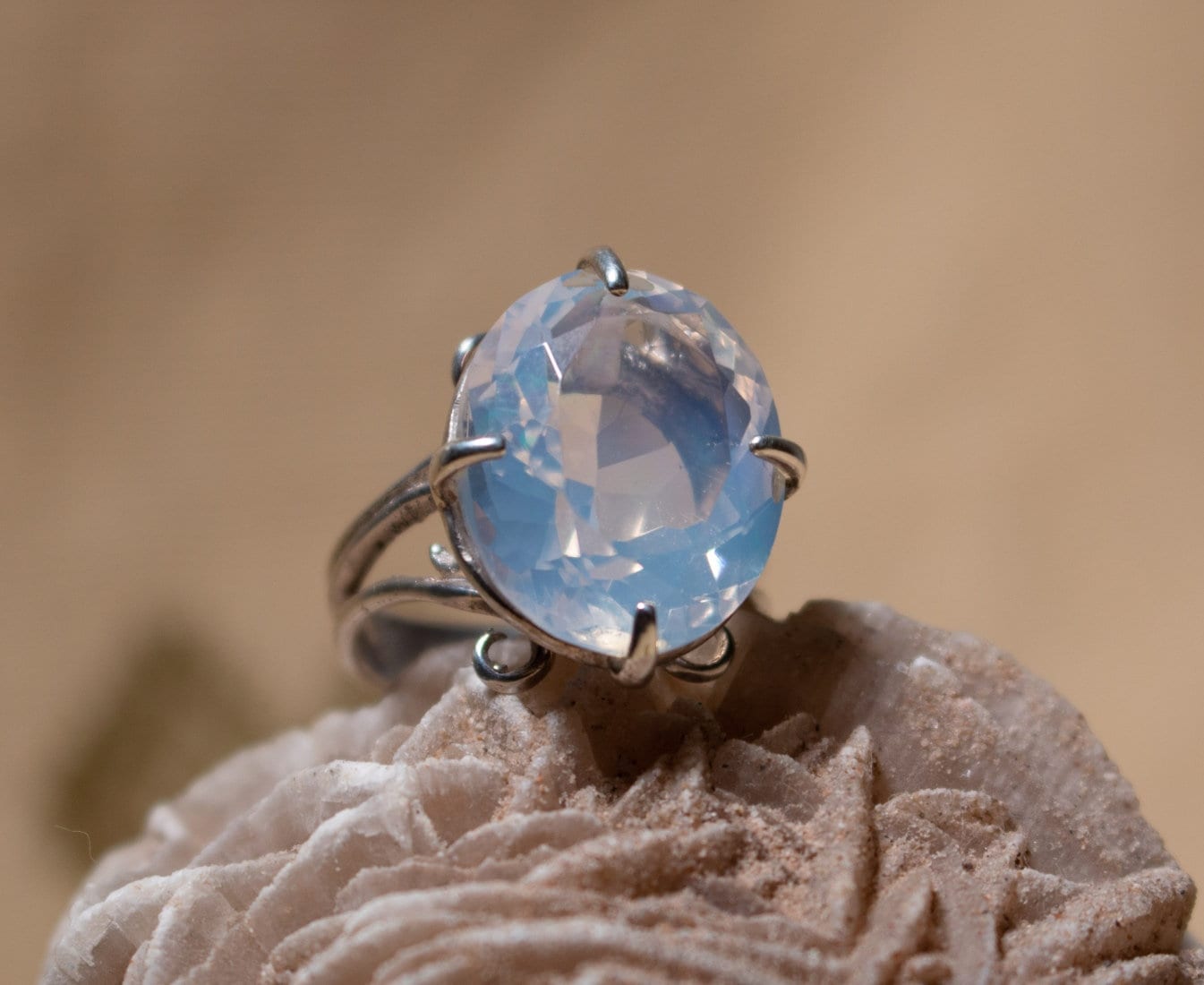Water Clear! Mexican Facet Contra Luz Opal Silver Ring Size 8 1/2 - Etsy